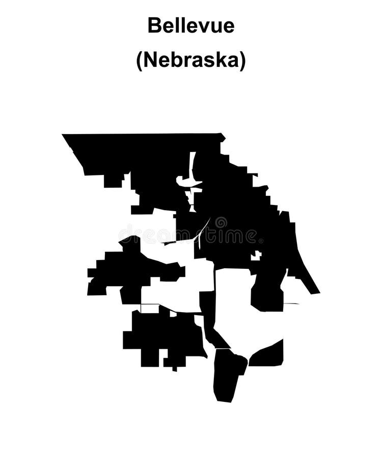 Bellevue outline map stock vector. Illustration of isolated - 357485986