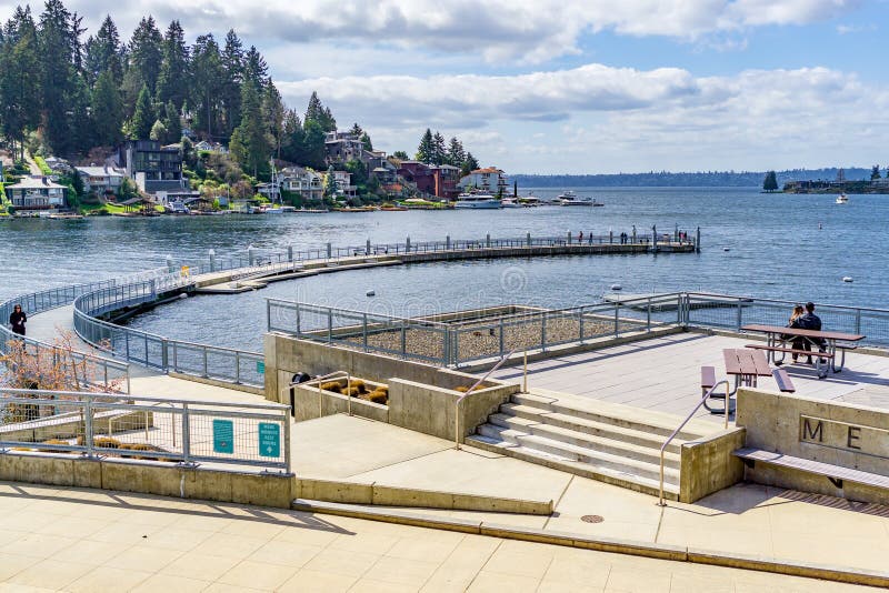 Bellevue Waterfront Pier 9 editorial image. Image of shoreline - 274092775