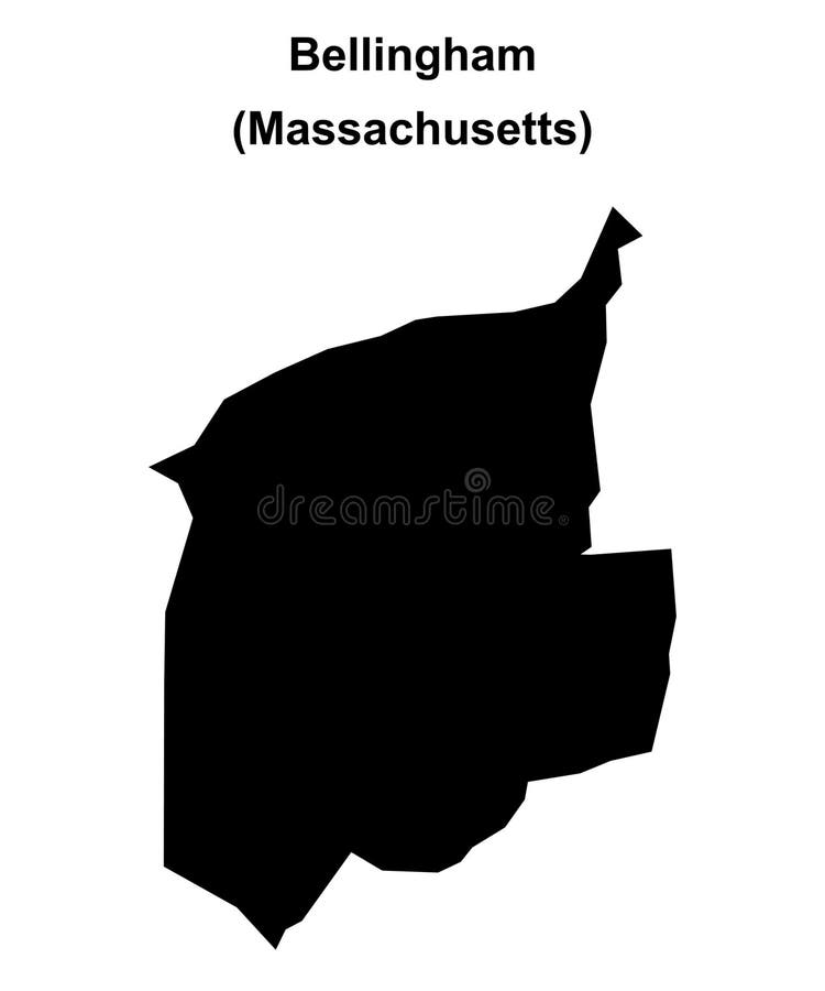Bellingham outline map stock vector. Illustration of vector - 357332800