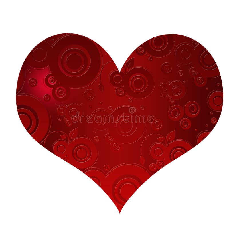 Bello Cuore Rosso Con Differenti Figure Illustrazione di Stock ...
