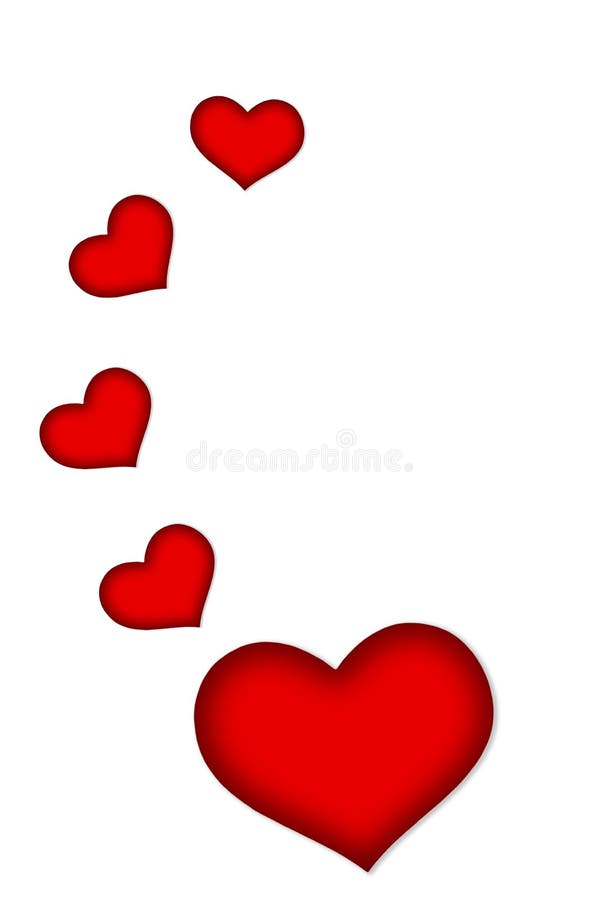 Bello Cuore Rosso Su Un Fondo Bianco Illustrazione di Stock ...