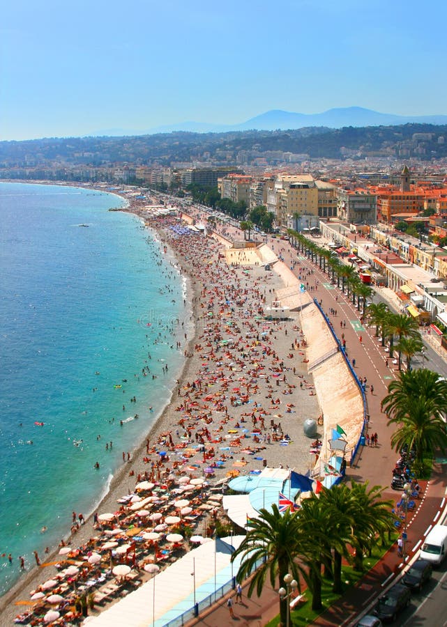 Bello Panorama Di Nizza, Francia Fotografia Stock - Immagine di baia ...