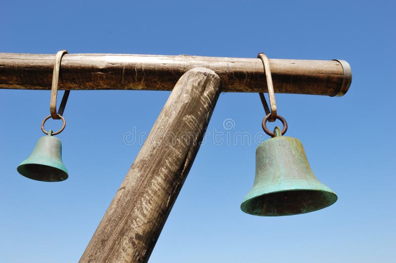 Bells stock image. Image of rope, alloy, string, wood - 7409979
