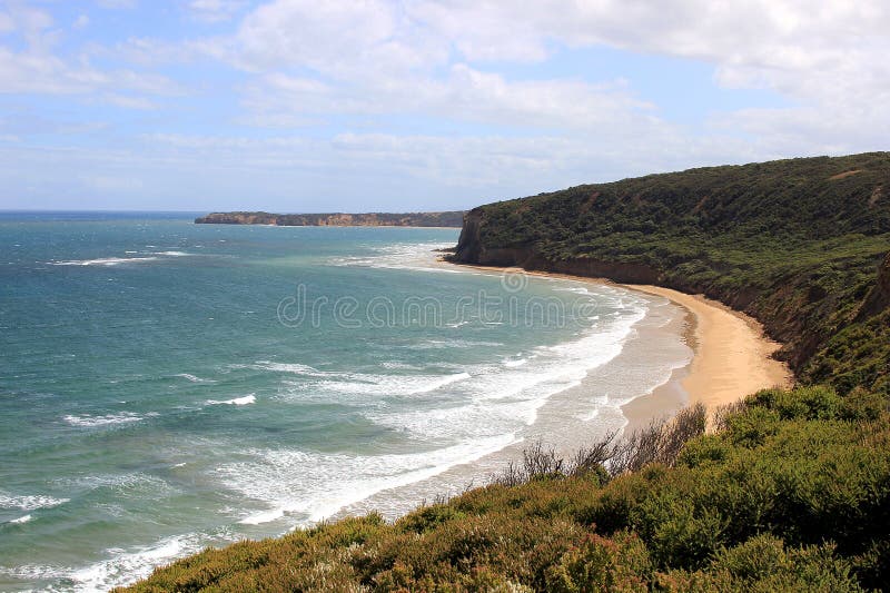 Bells Beach stock image. Image of cliff, break, sand - 68074775