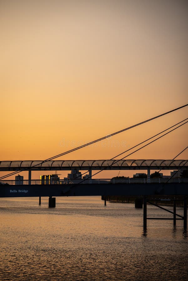 Bells Bridge on the River Clyde at Sunset in Glasgow Scotland Stock ...