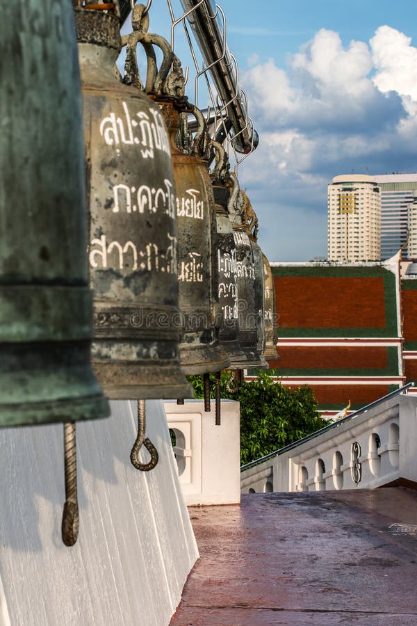 The Bells in Buddhist Temple Bangkok Stock Image - Image of traditions ...