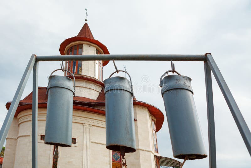 Bells in Front of the Church Stock Image - Image of holy, blue: 239153695