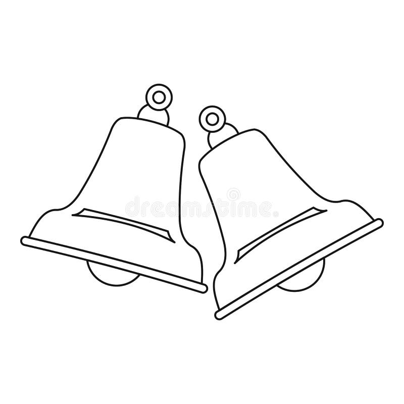 Bells icon , outline style stock vector. Illustration of outline - 85575962