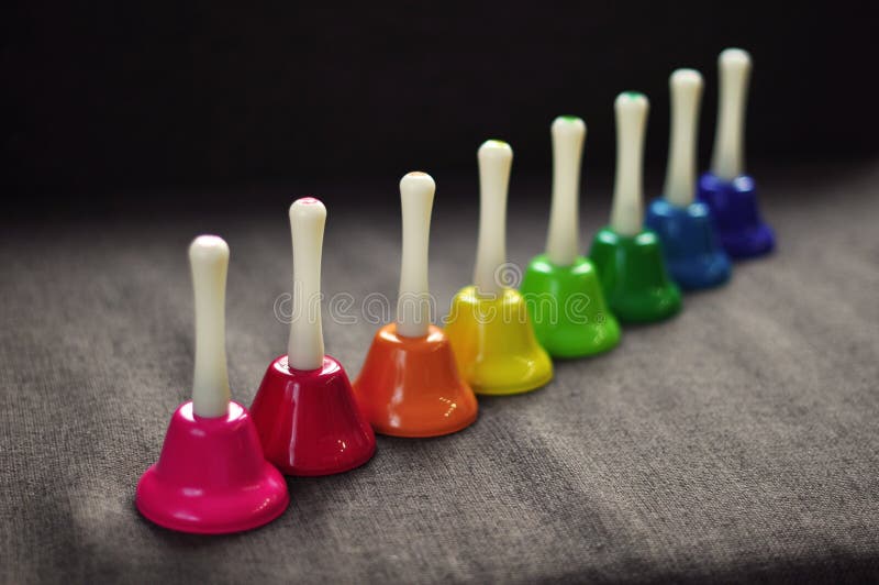 Bells in line stock photo. Image of coloured, ring, bells - 82807426