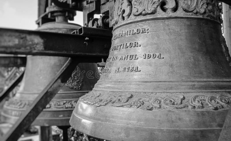 Cast-iron Bell on Grave in Bucharest Cemetery, Romania Stock Photo ...
