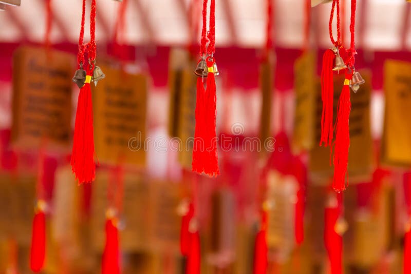 Bells with red thread stock photo. Image of branch, symbol - 51863694
