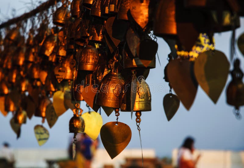 Bells in temple stock image. Image of beauty, golden - 55817605