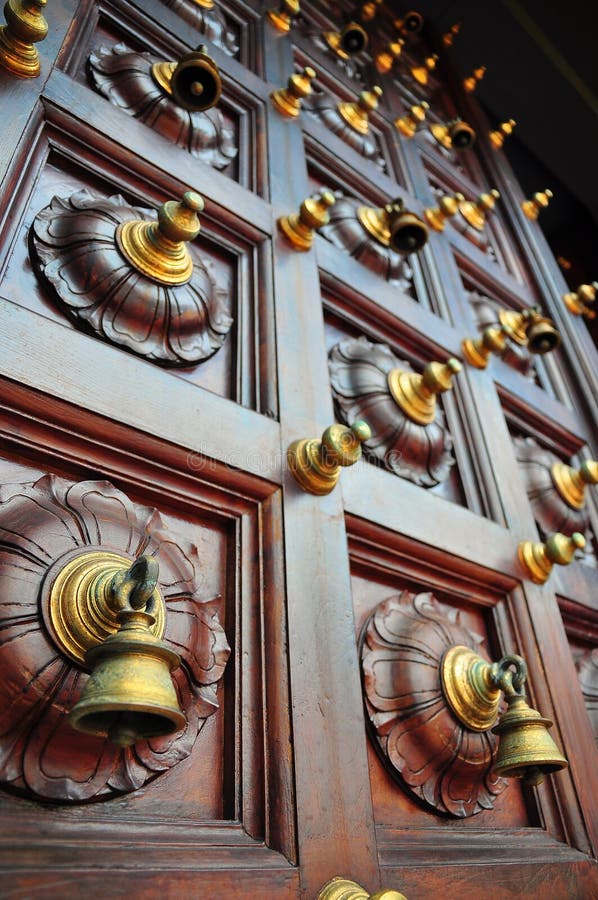 Bells on temple door stock photo. Image of design, exquisite - 7848870