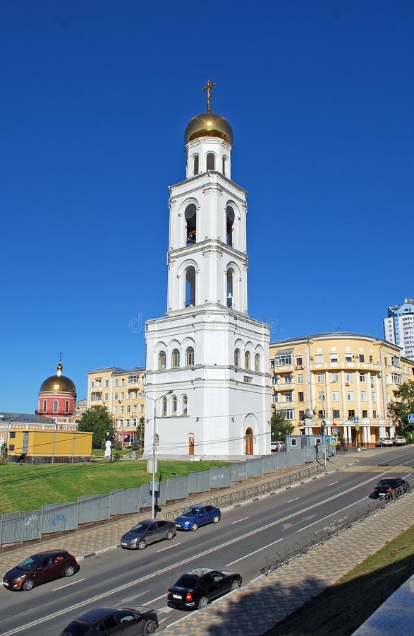 Belltower of the Samara Iversky Monastery in the Sunny Day. Samara ...