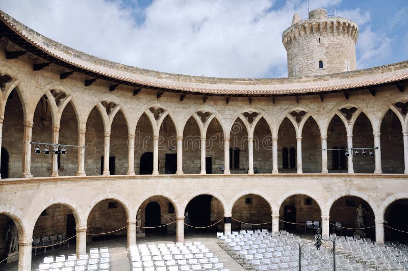 Bellver Castle in Majorca stock image. Image of tower - 34196287
