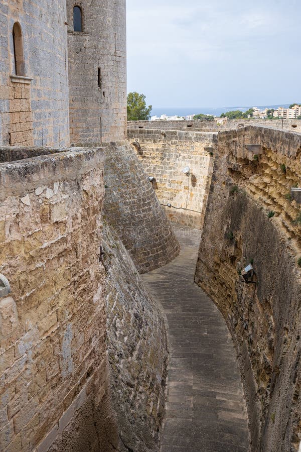 Bellver Castle in Palma-de-Mallorca, Spain Stock Photo - Image of blue ...