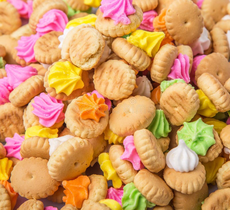 Belly Button Iced Gem Biscuits VI Stock Image - Image of green, close ...