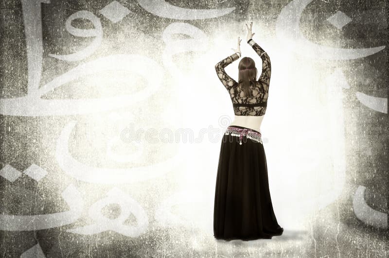 Belly Dancer in an Abstract Arab Space Stock Image - Image of ...