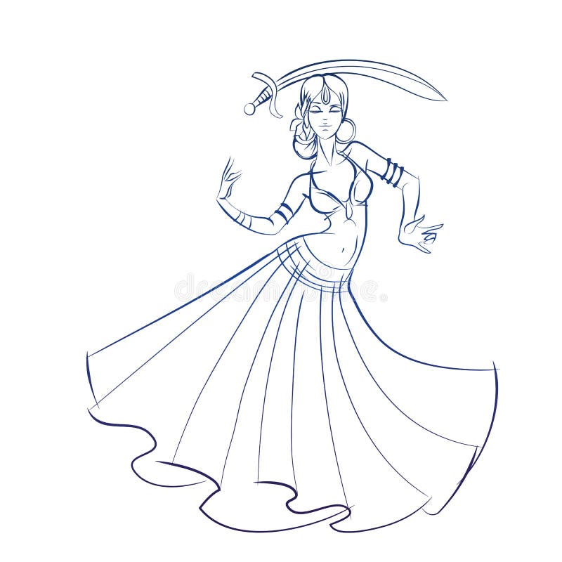 Belly Dancer Line Drawing