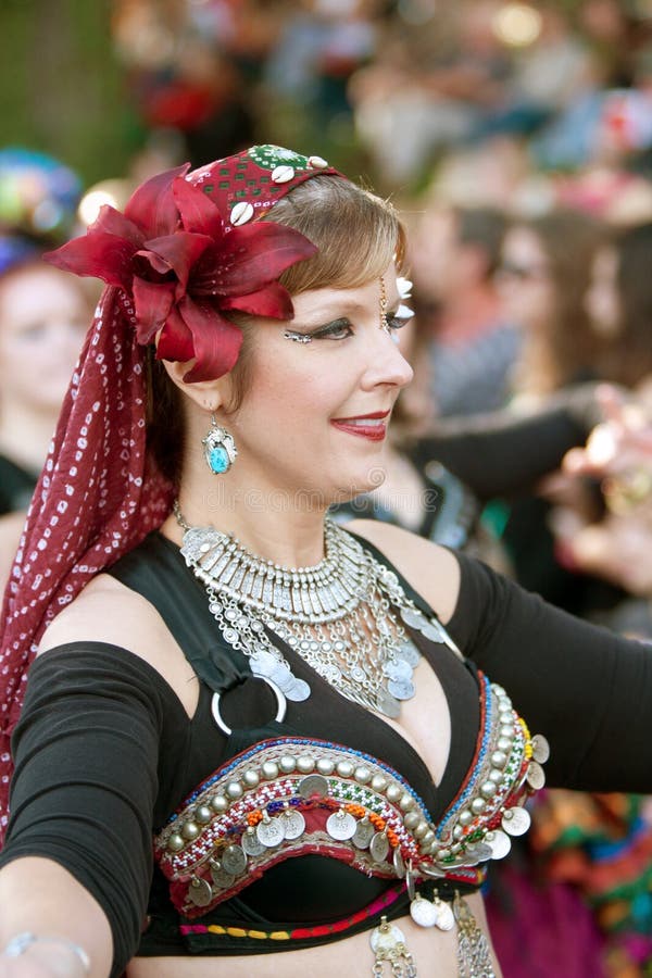 Belly Dancer Performs at Halloween Parade Editorial Stock Image - Image ...