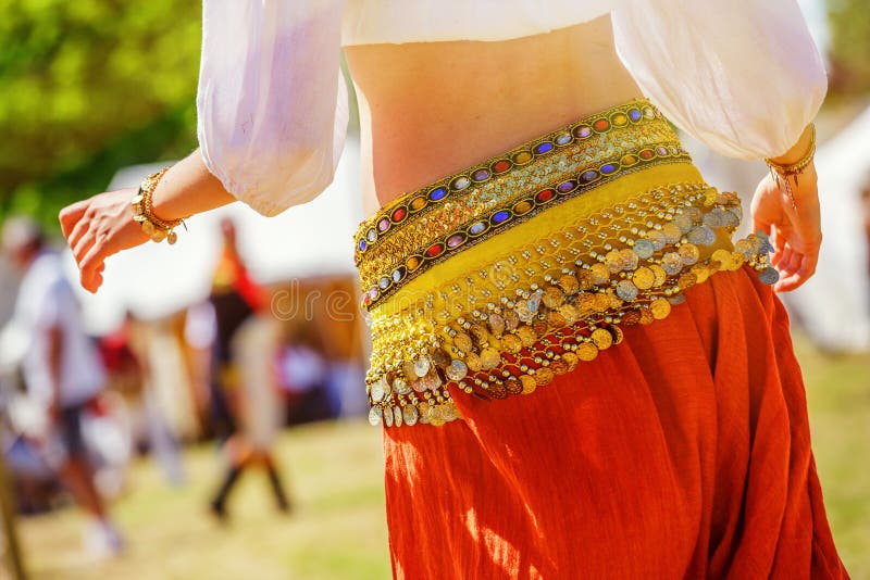 Belly Dancer Wearing Typical Arabic Costume Stock Image - Image of ...
