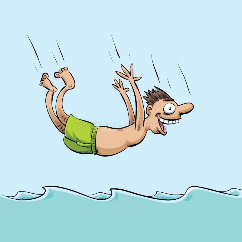 Belly Flop Man stock illustration. Illustration of water - 41194700