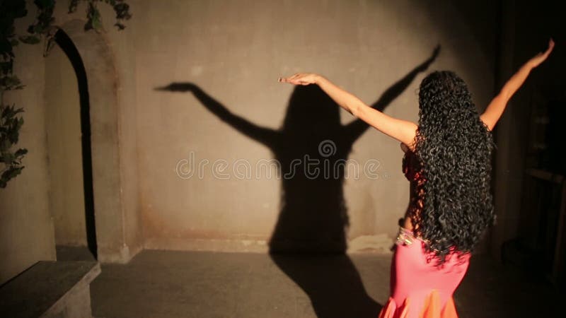 Bellydancer in Red Dress with Shadow Stock Video - Video of lovely ...