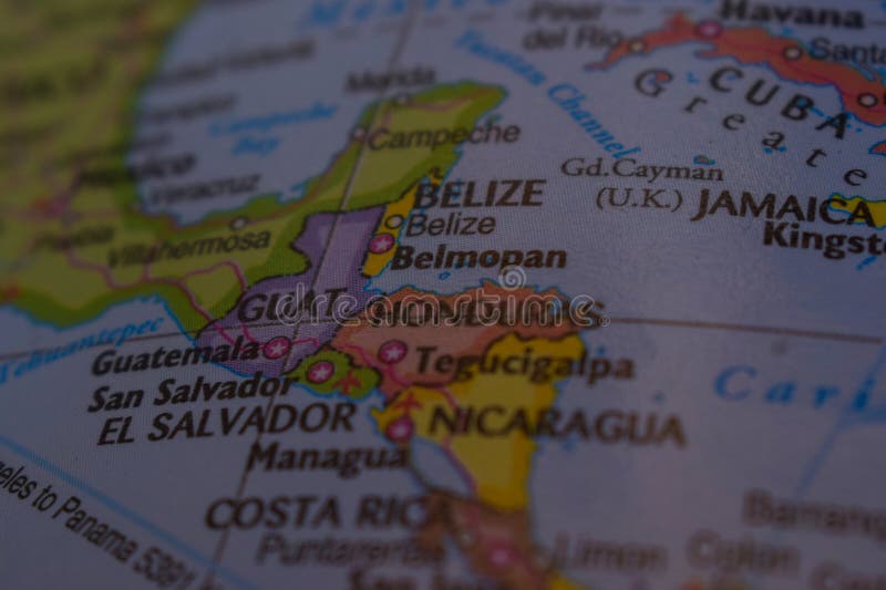 Belmopan on the World Map-Geo Political Map Stock Photo - Image of ...