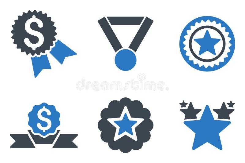 Belohnung Flache Glyph-Ikonen Stock Abbildung - Illustration von ...
