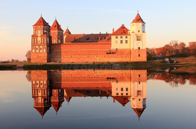 Belorussian fortress two stock photo. Image of stone - 129292574