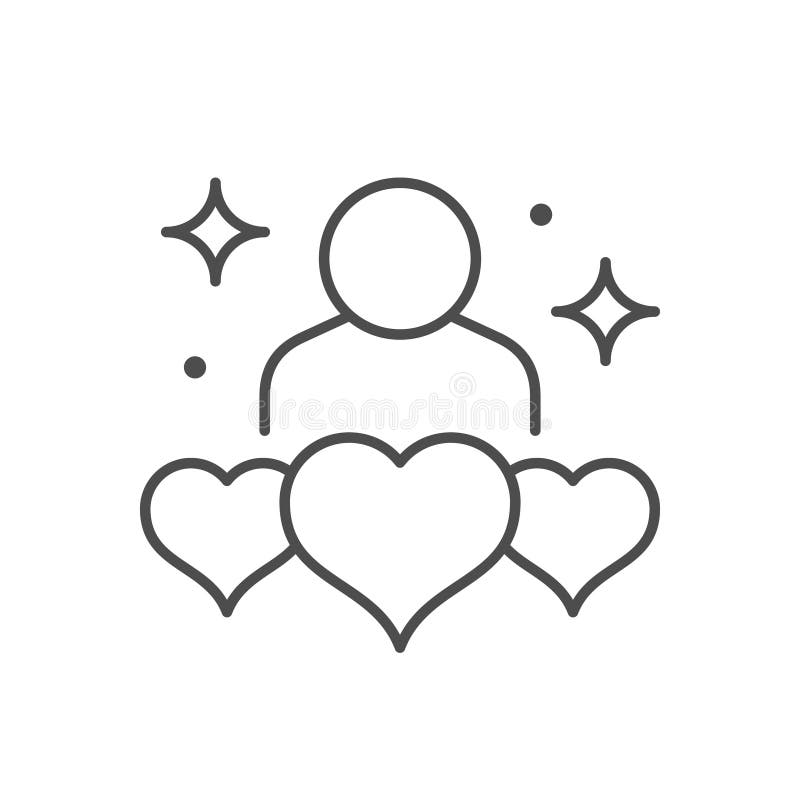 Beloved Person Line Outline Icon Stock Vector - Illustration of ...