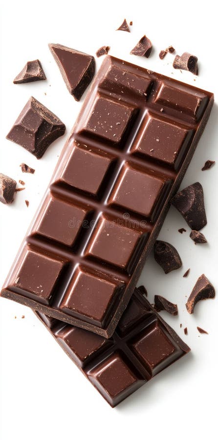 Below is a Close-up of a Chocolate Bar that Was Broken Off Revealing ...