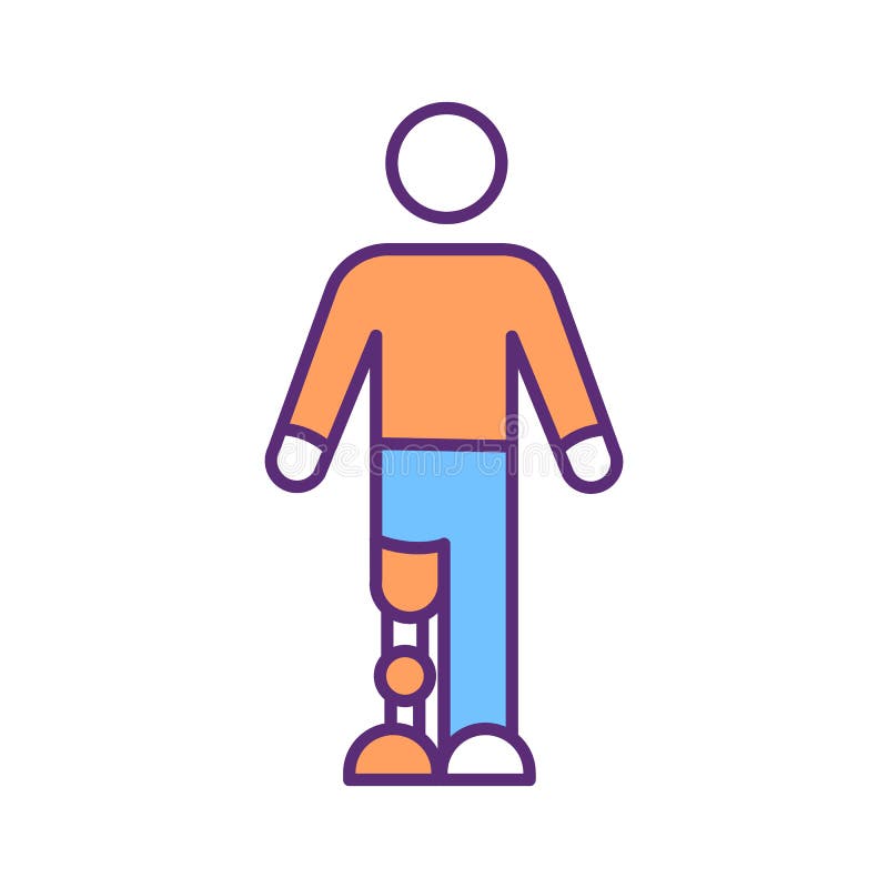 Below-the-knee Prosthetic Leg RGB Color Icon Stock Vector ...