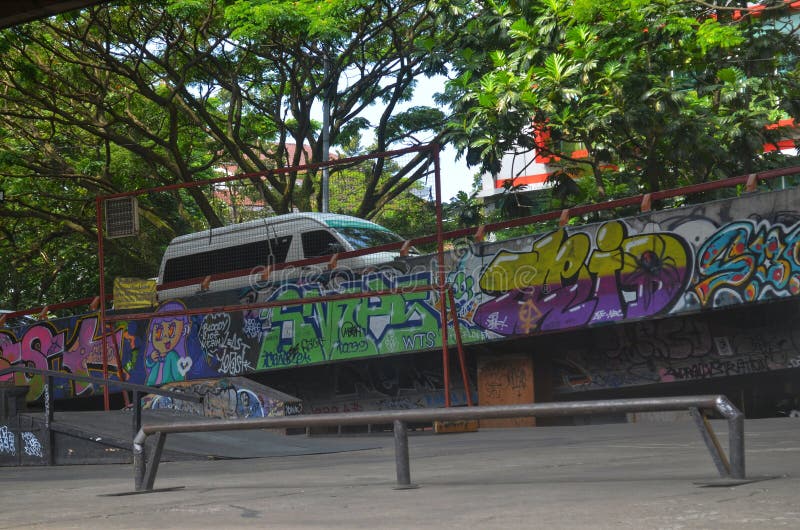 Below the Pasopati Bridge Bandung Editorial Photo - Image of mural ...