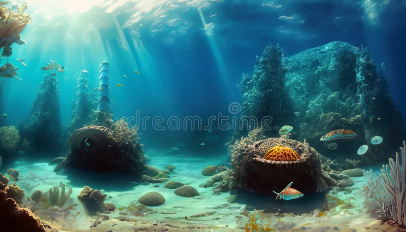 Below sea level stock illustration. Illustration of jungle - 300466163