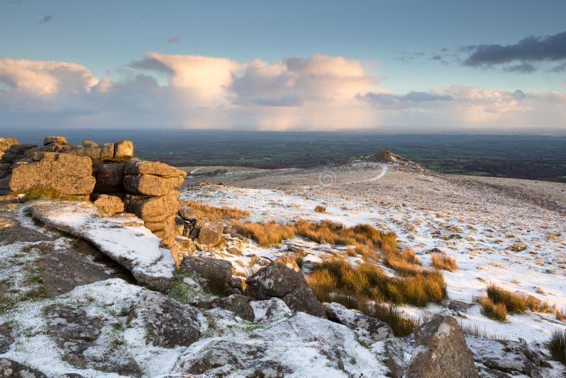 Belstone Dartmoor stock photo. Image of park, cold, snowfall - 37972044