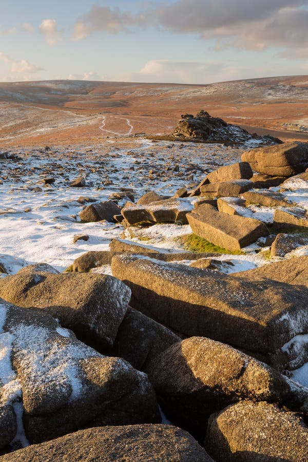 Belstone snow stock photo. Image of view, belstone, devon - 37619054