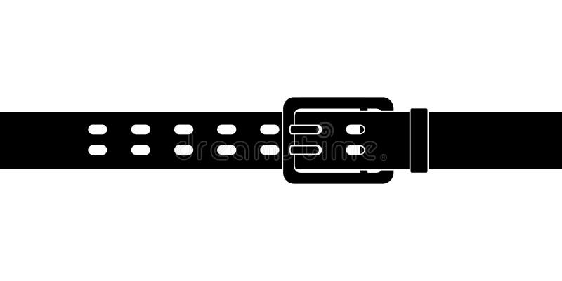 Belt Black and White Illustration on an Isolated Background Stock ...