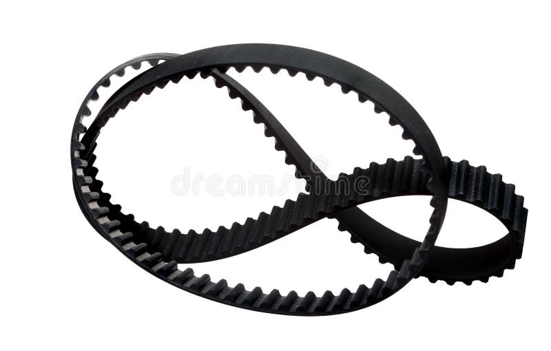 Belt Car Engine Isolated White Background Stock Image - Image of rubber ...