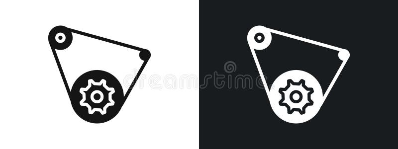 Belt Drive Icon Linear Graphics Set Vector in Black Stock Vector ...