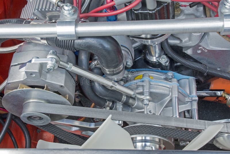 Belt Driven Engine Accessories Stock Photo - Image of high, drive: 62609424