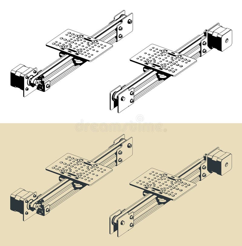 Belt Driven Linear Actuator Stock Vector - Illustration of industry ...