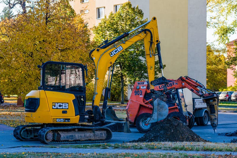Belt Excavator JCB 65 and Shear Loader Locust 903 at Work Editorial ...