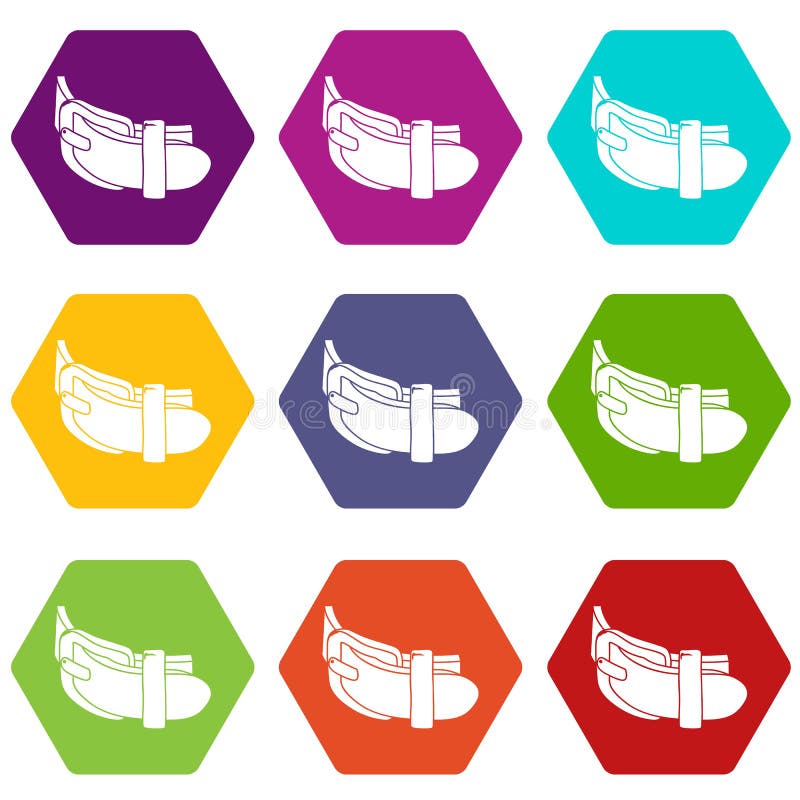 Daily Belt Icons Set 9 Vector Stock Vector - Illustration of colored ...