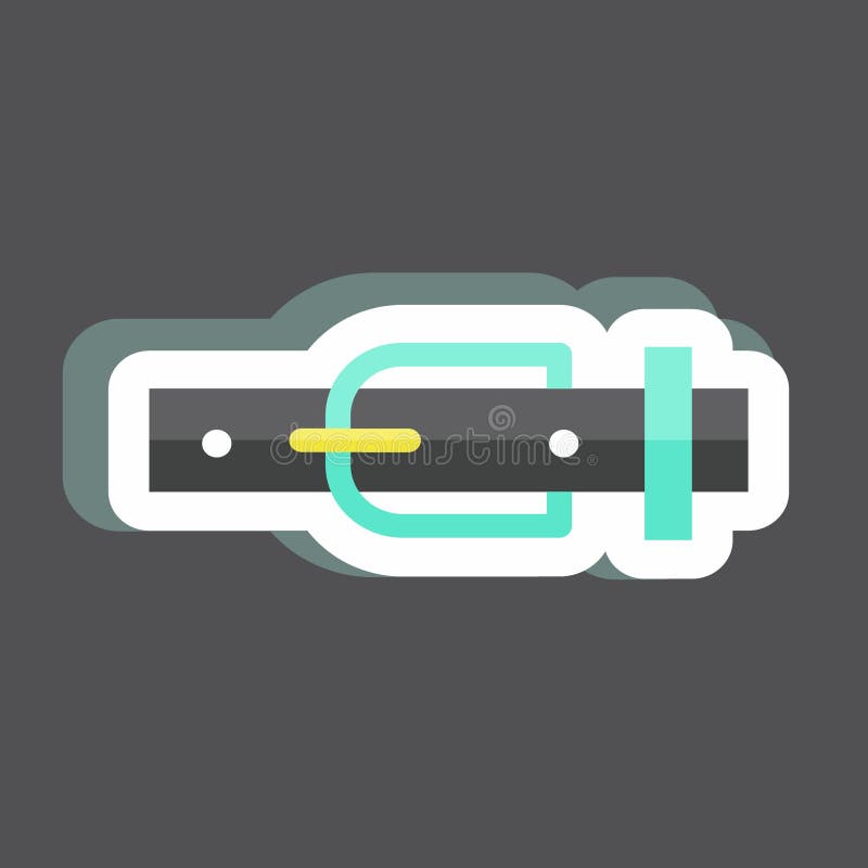 Belt Sticker in Trendy Isolated on Black Background Stock Illustration ...