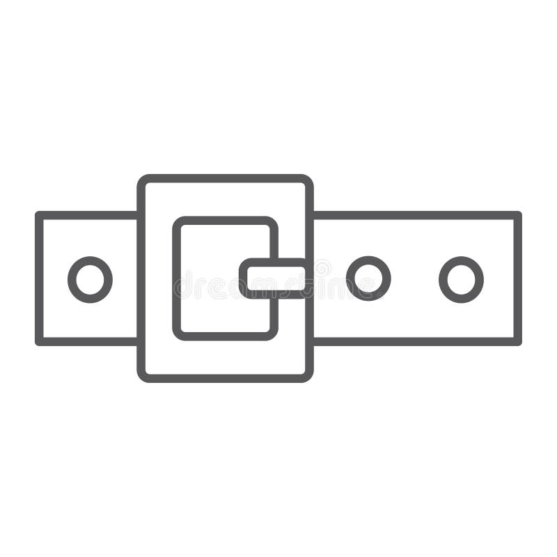 Belt Line and Glyph Icon, Clothes and Accessory, Strap with Buckle Sign ...