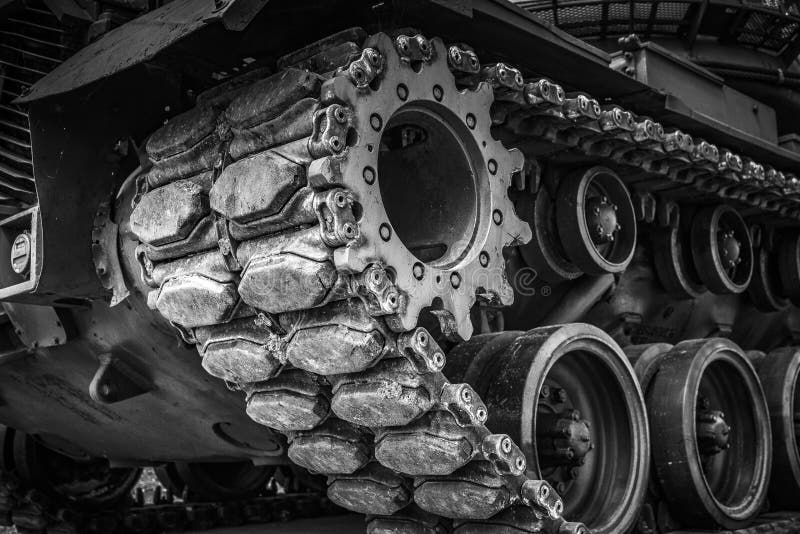 Belt and the Wheels of a Battle Tank Stock Photo - Image of metal ...