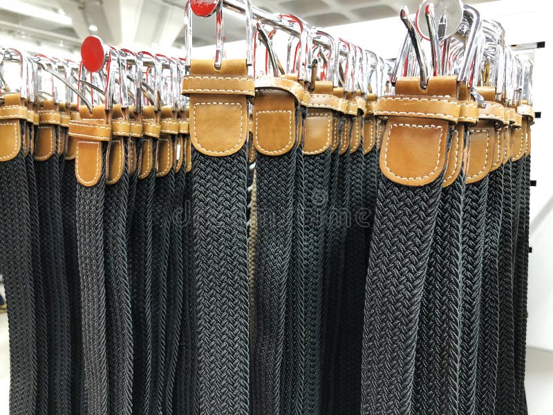 Belts Hanging On The Wall In The Store Stock Photo - Image of glamour ...