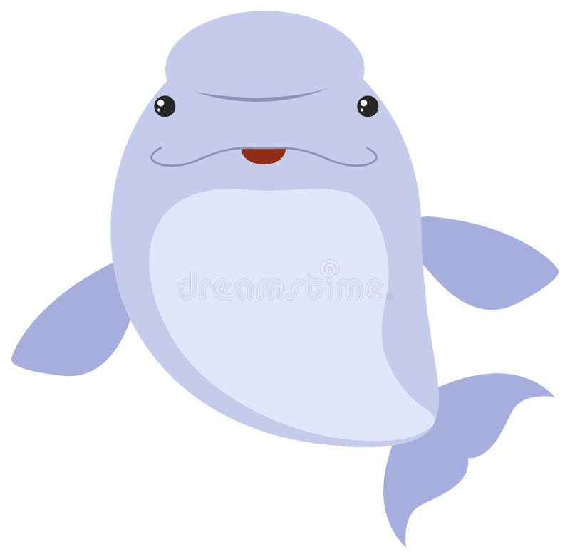 Beluga Whale Cartoon Flat Vector Illustration Stock Vector ...