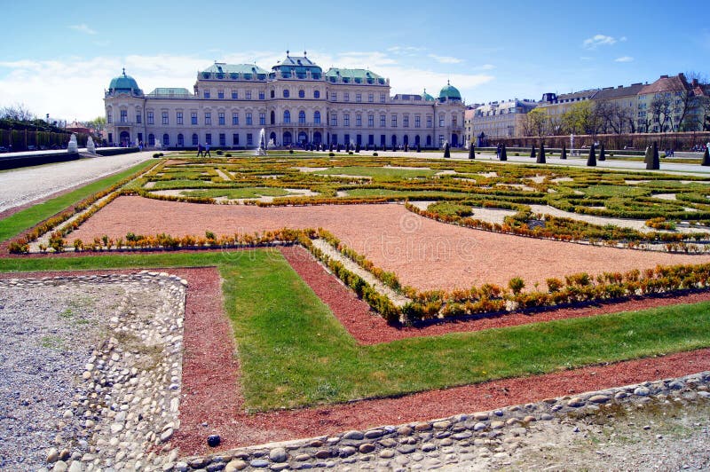 Belveder palace and garden stock photo. Image of graund - 52817972